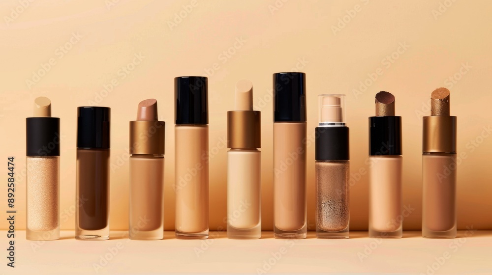 Variety of Foundation Shades for Perfect Match - This image showcases a ...