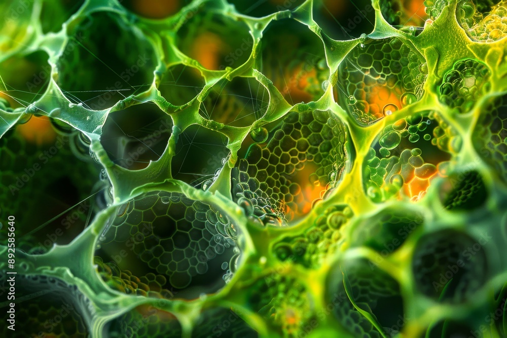 Intercellular Space: A detailed shot of the intercellular spaces in ...