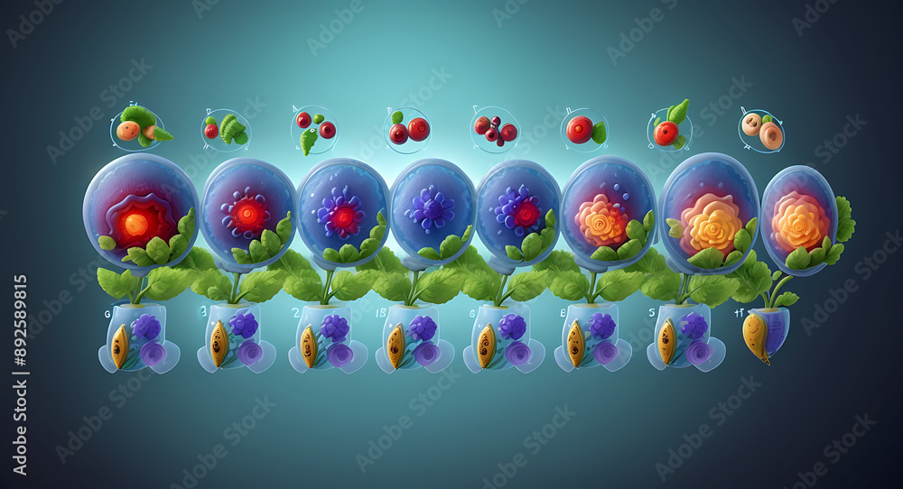 An illustration of stem cells transforming into different types of ...