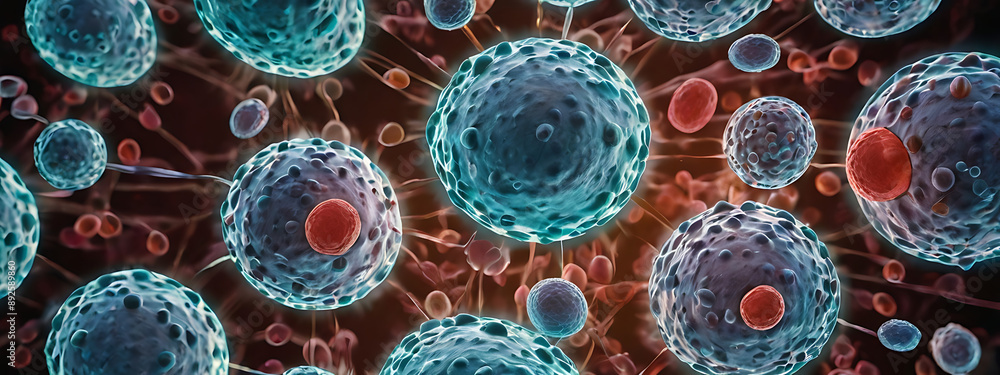 An illustration of stem cells transforming into different types of ...