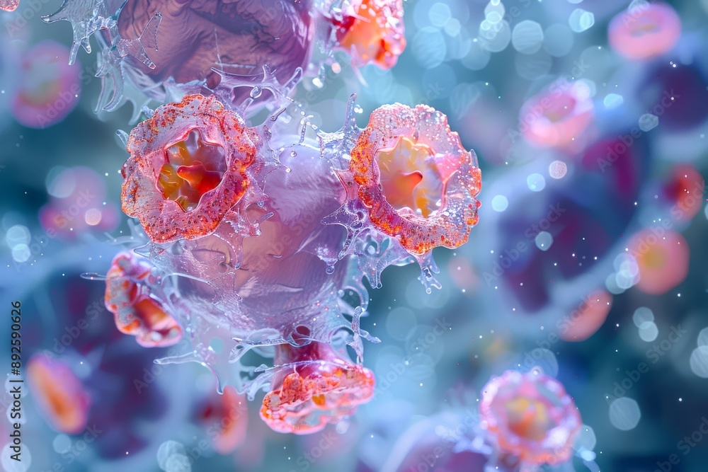 Monocytes: A high-resolution close-up of monocytes, the largest white ...