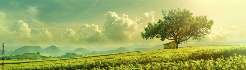 Ethereal Paradise Landscape: Abstract Visualization of Celestial Utopia ...