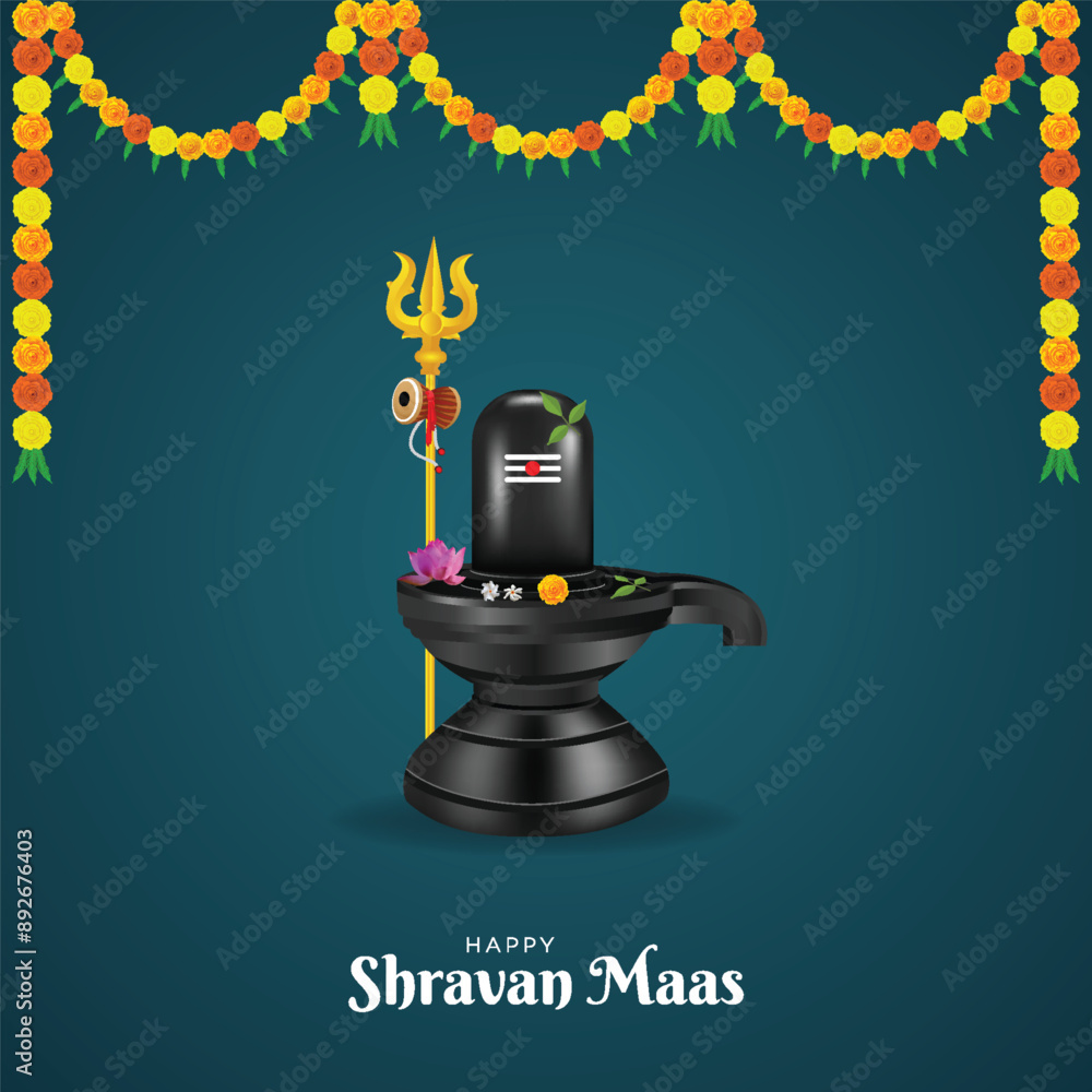 Shravan Month, And, Maha Shivratri, Poster, of Shiva Lingam with ...