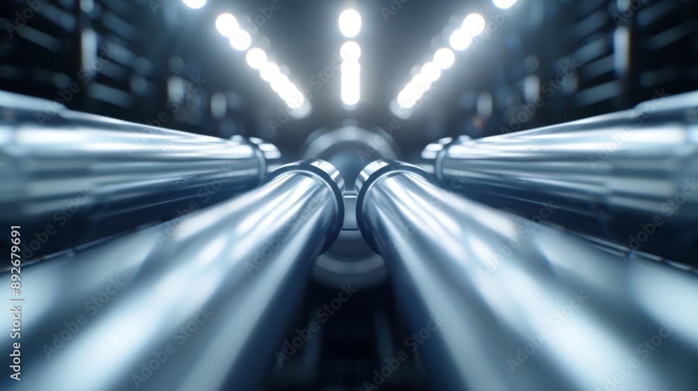 A close-up of control rods being lowered into a nuclear reactor, with ...
