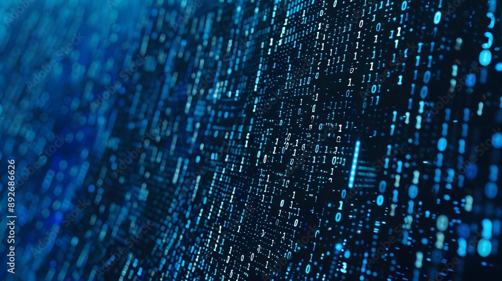 Binary Data Software Programming Code Background. Random Parts of Program Code. Digital Data ...