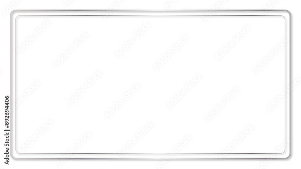 silver frame round corner silver frame UHD silver border with shadow on ...