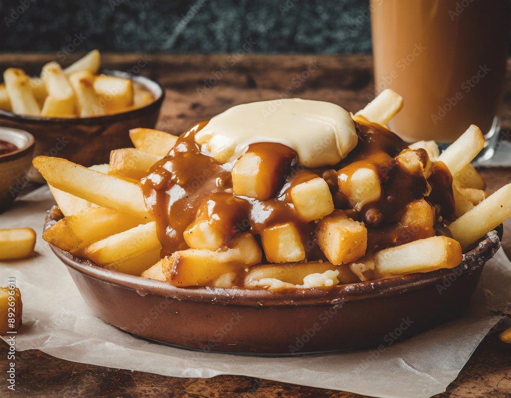 Classic French Canadian poutine with french fries, gravy, and cheese ...