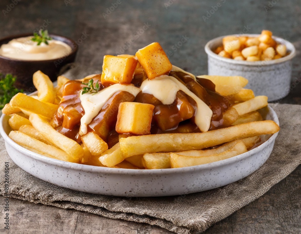 Classic French Canadian poutine with french fries, gravy, and cheese ...