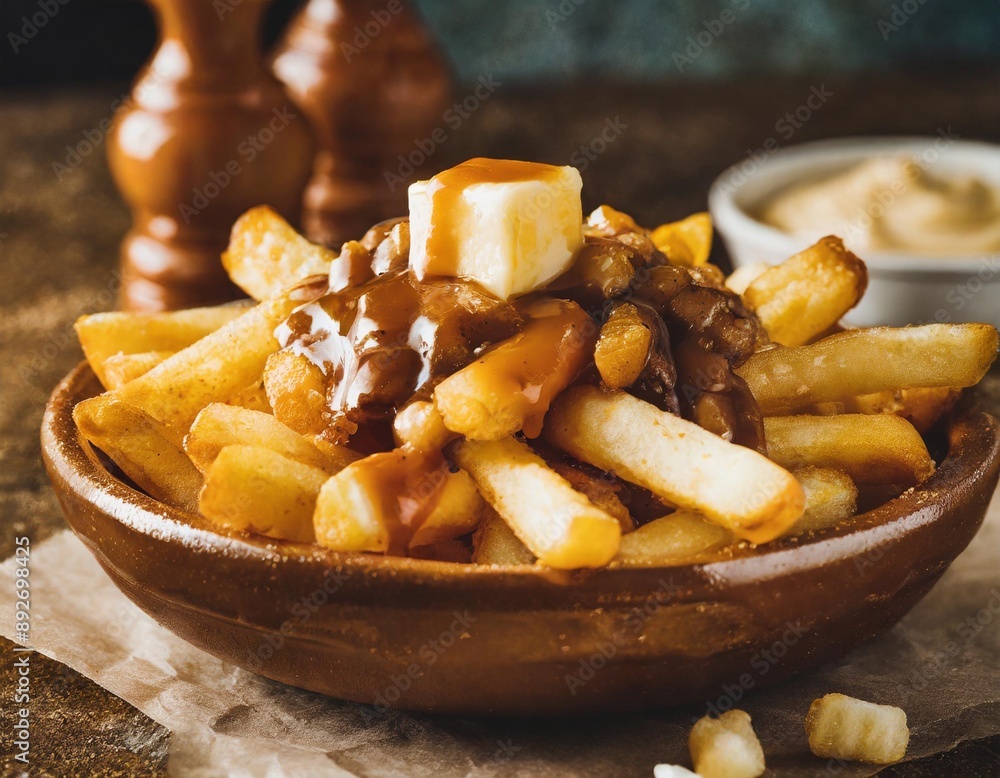 Classic French Canadian poutine with french fries, gravy, and cheese ...