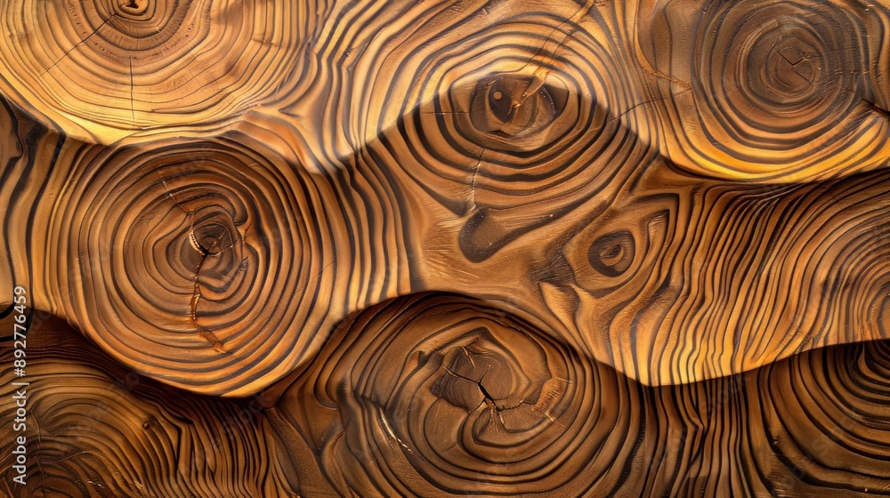 Artistic wooden background crafted from crosscut wood with ring ...