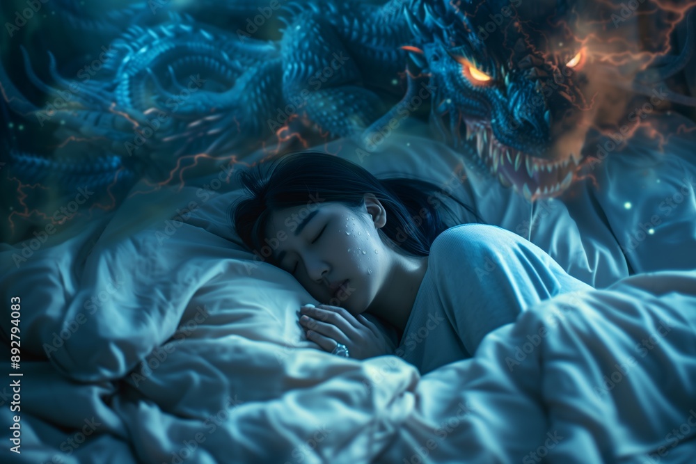 Deep sleep eerie glowing monsters and unsettling sleep environment ...