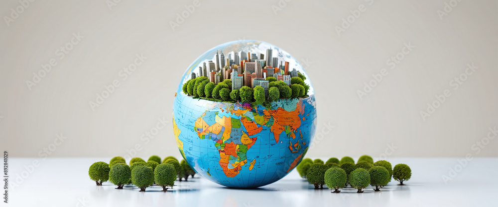 illustrative conceptual representation of planet earth in miniature ...