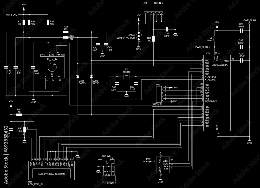 Schematic diagram of electronic device. Vector drawing electrical ...