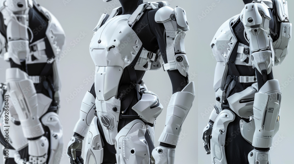 Exoskeleton suits enhancing human strength and mobility Stock ...