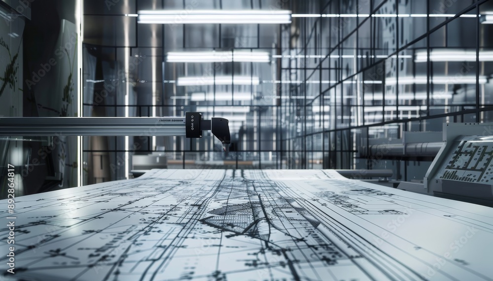 Engineering office using large format plotter for wide design ...