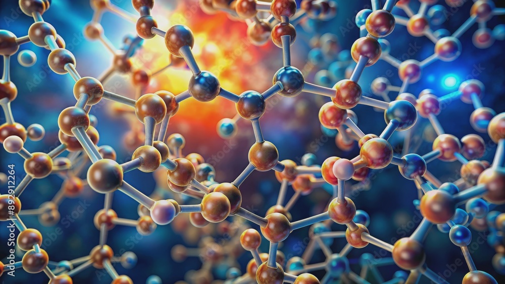 Microscopic view of mutated and distorted carbohydrate structure ...