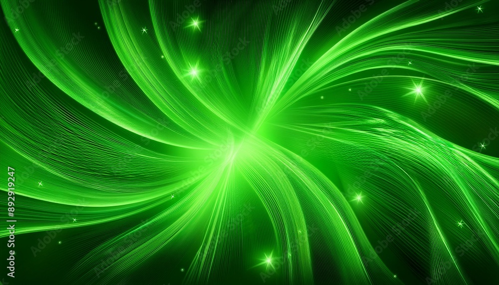 green toxic boom waves abstract green background with stars neon glow ...