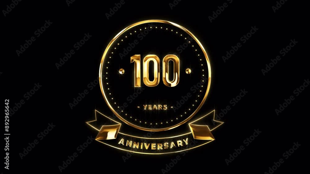 100th Anniversary Celebration. Golden 100 Years Anniversary Animation ...