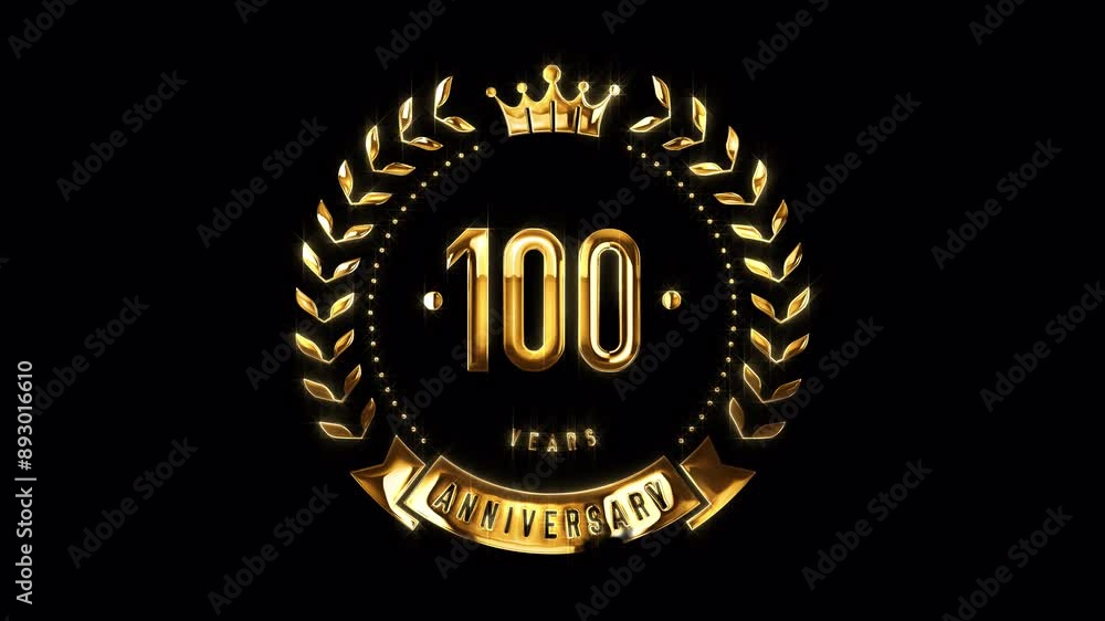 100th Anniversary Celebration. Golden 100 Years Anniversary Animation ...