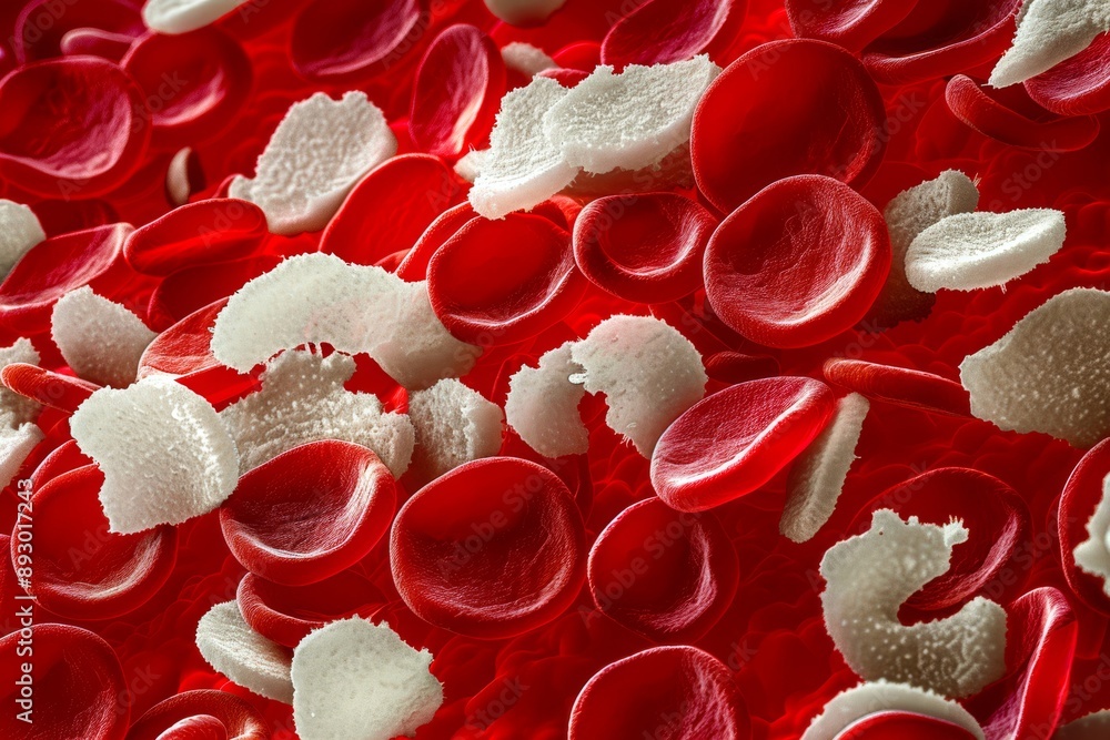 Red Blood Cells and Platelets: A close-up view of red blood cells ...