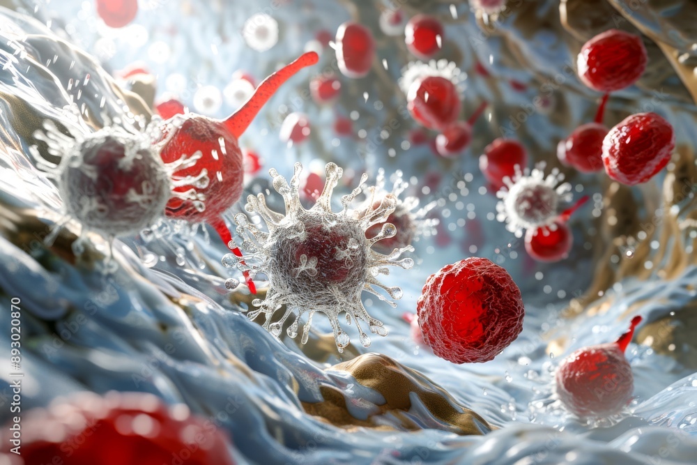 White Blood Cells in Action: An image of white blood cells moving ...