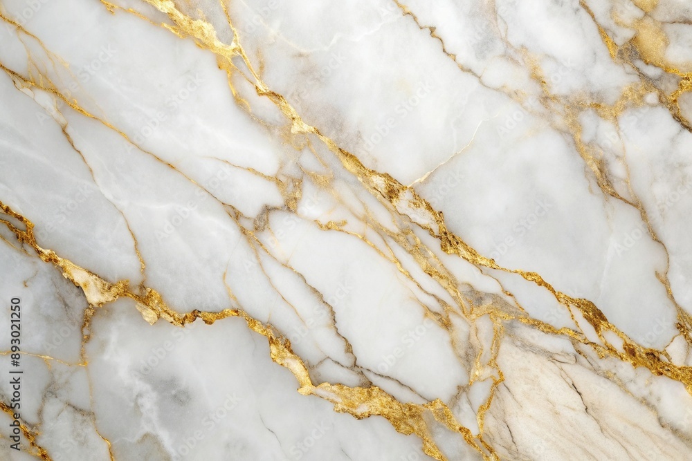 Minimalist marble texture with subtle gold veins at tilted angle ...