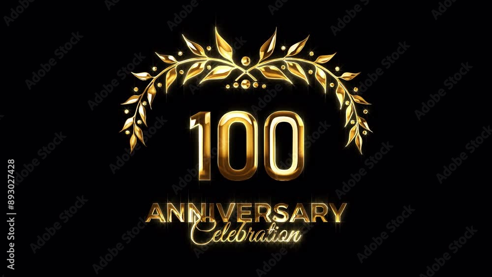 100th Anniversary Celebration. Golden 100 Years Anniversary Animation ...