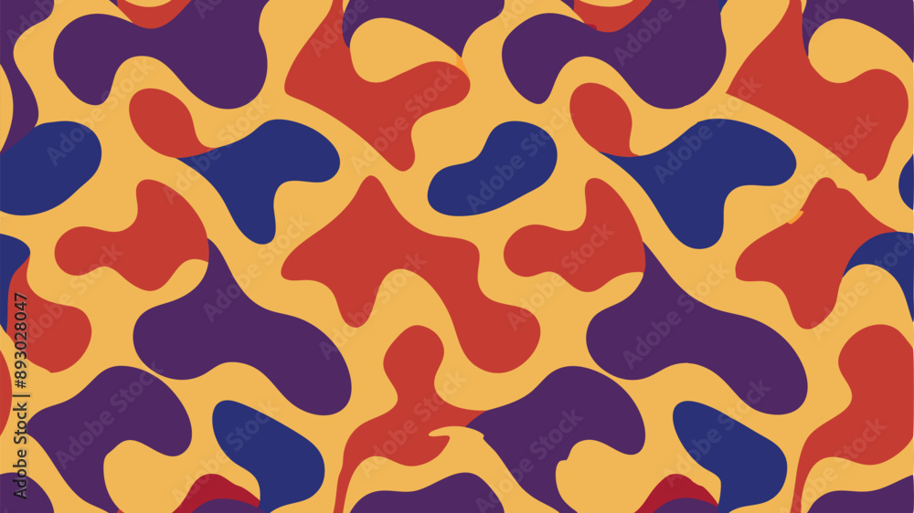 random Abstract organic shape seamless pattern. Flat cartoon background ...