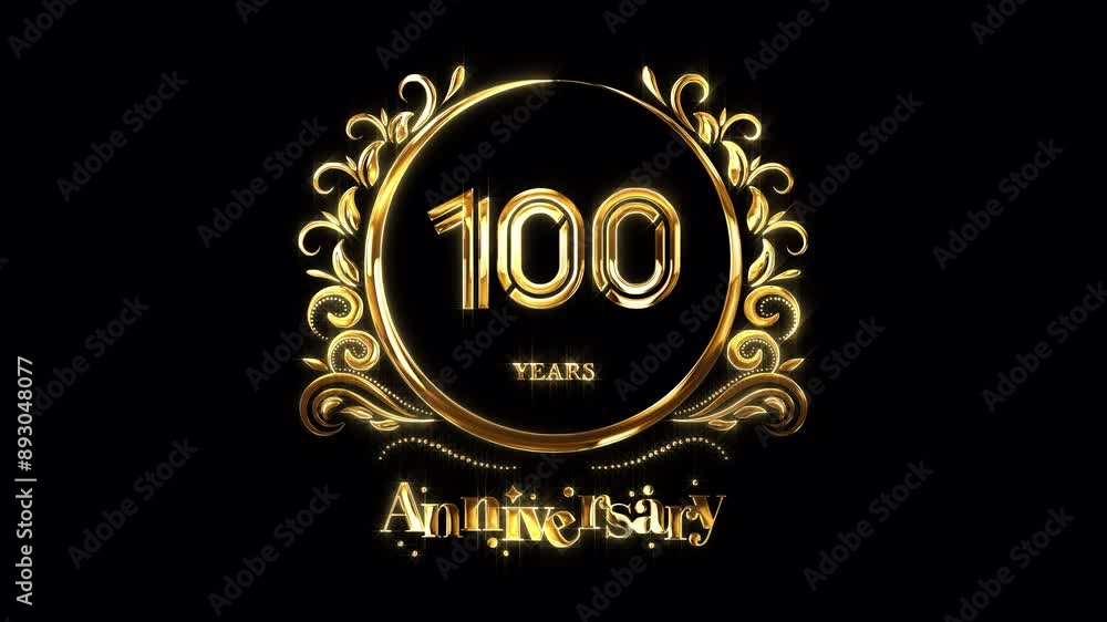 100th Anniversary Celebration. Golden 100 Years Anniversary Animation ...