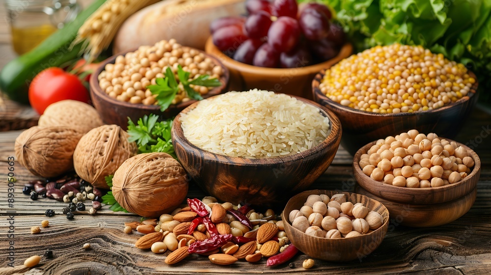 Healthy food Selection of good carbohydrate sources high fiber rich ...