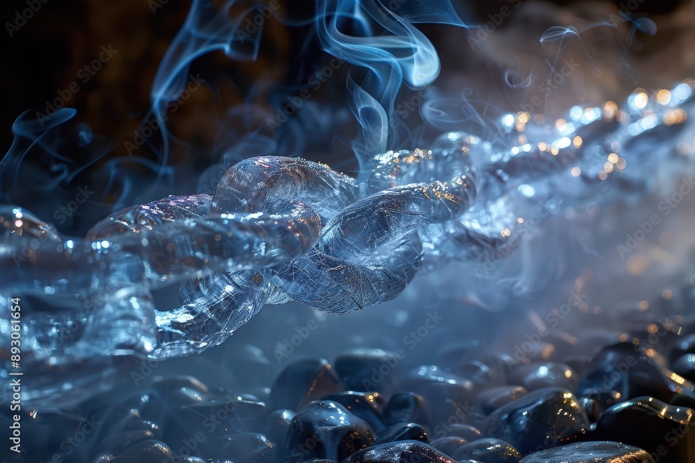 Captive of Nicotine's Chains - Smoker enveloped in spectral smoke ...