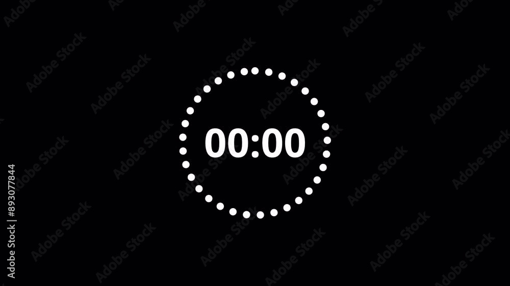 Circle countdown timer 5 seconds animation from 5 to 0 seconds, 5 ...