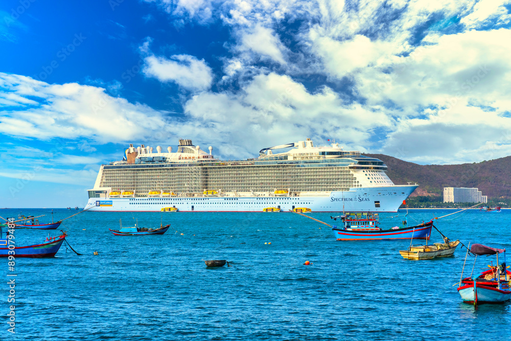 Nha Trang, Vietnam - April 20th, 2024: Luxury cruise ship the largest ...