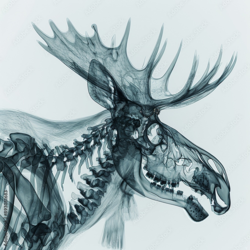 Enchanting X-ray Imagery of Mystical Moose Antlers and Skull | Fantasy ...