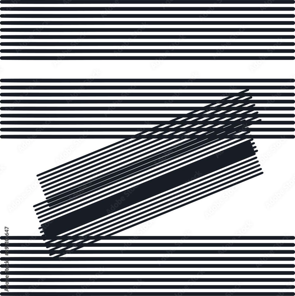 Horizontal lines in separate pieces form a texture. At the bottom there ...