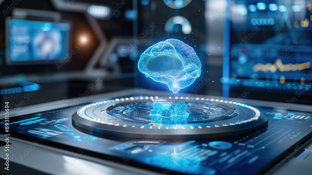 High-Resolution 3D Europium Hologram Display Technology Render for ...