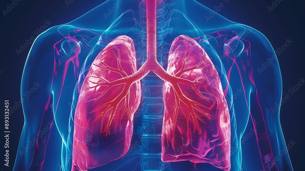 Full-length portrait photo of a detailed medical illustration focusing ...