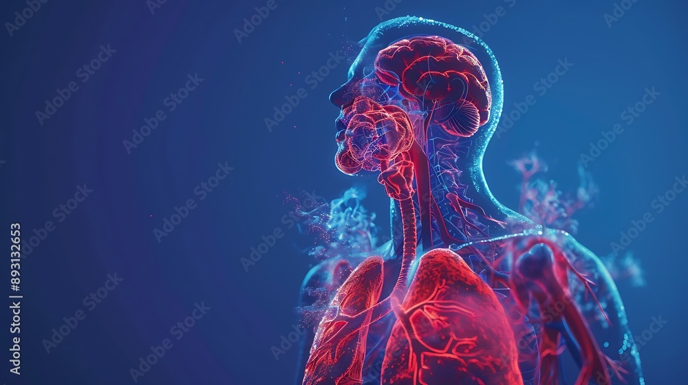 Full-length portrait photo of a medical illustration highlighting the ...