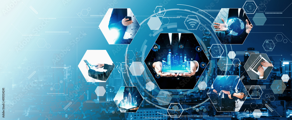 Communication technology , smart connection IOT and people network ...