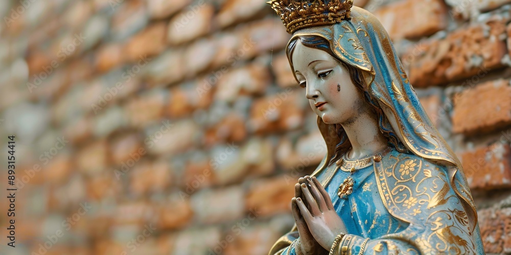 A Brazilian statue of the Virgin Mary, known as Our Lady of F√°tima ...