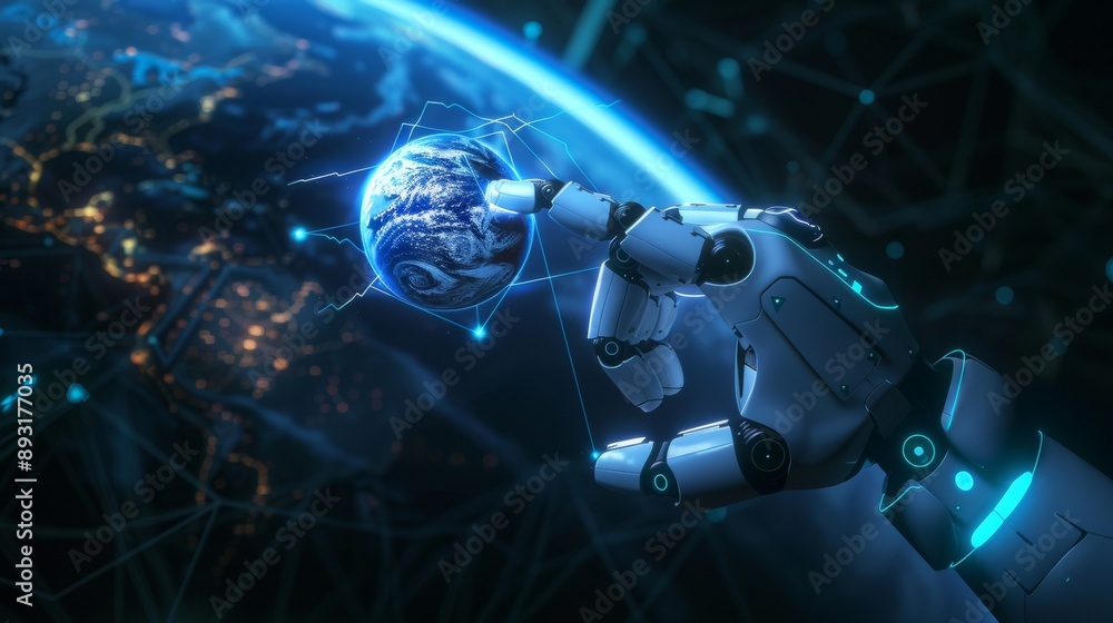 AI technology connects the world. AI controls the internet and networks ...