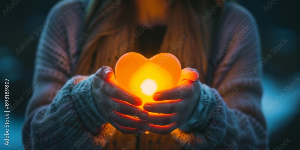 Illuminating Compassion: Hands Cradling a Radiant Heart. Abstract 4K ...