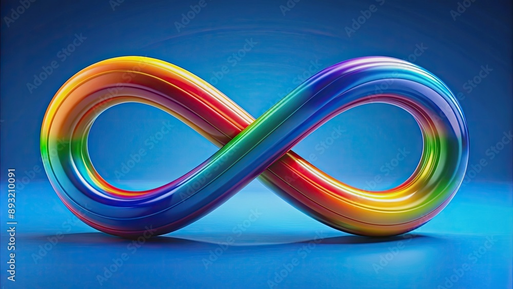 Vibrant rainbow-colored infinity symbol made up of diverse colors ...