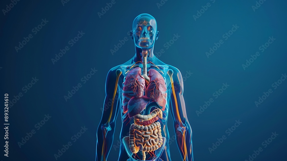 Full body shot photo of an anatomically accurate illustration of the ...