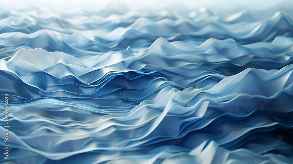 Three dimensional render of blue wavy pattern,Abstract blue wavy ...