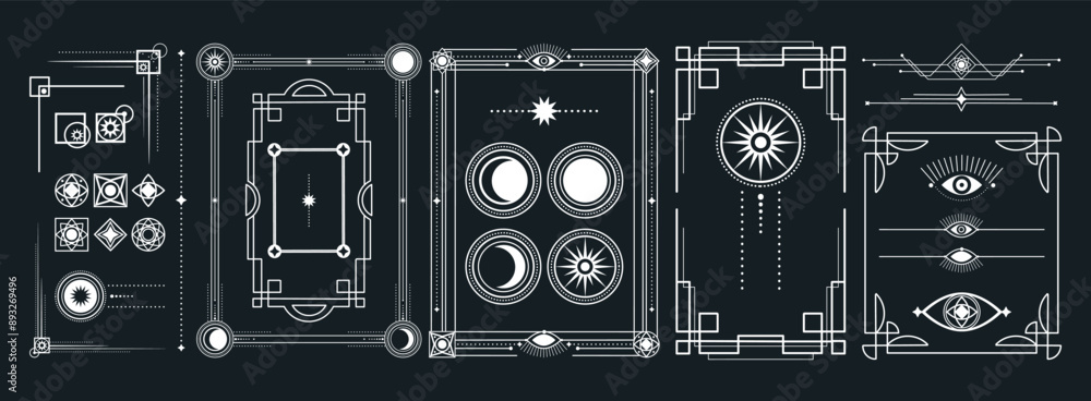 Magical frames collection. Art Deco style vector illustrations. Elegant ...