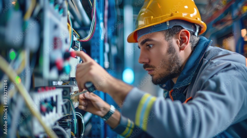 Portrait conceptual photography of technicians replacing compromised ...