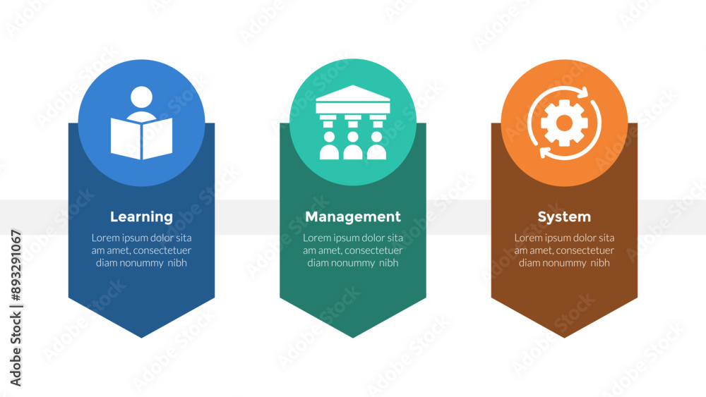 LMS learning management system infographics template diagram with down ...