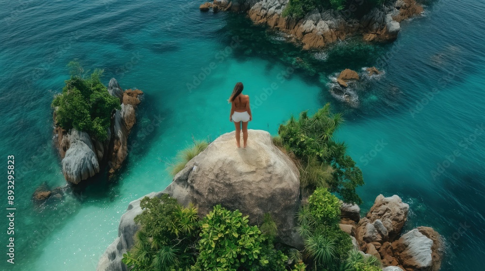 Travel vlogger capturing stunning drone footage of exotic locations ...