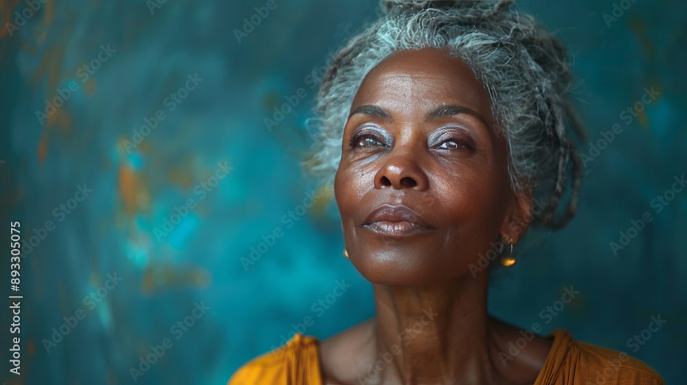 Hyper-realistic portrait of a joyful 50-year-old Black woman.generative ...